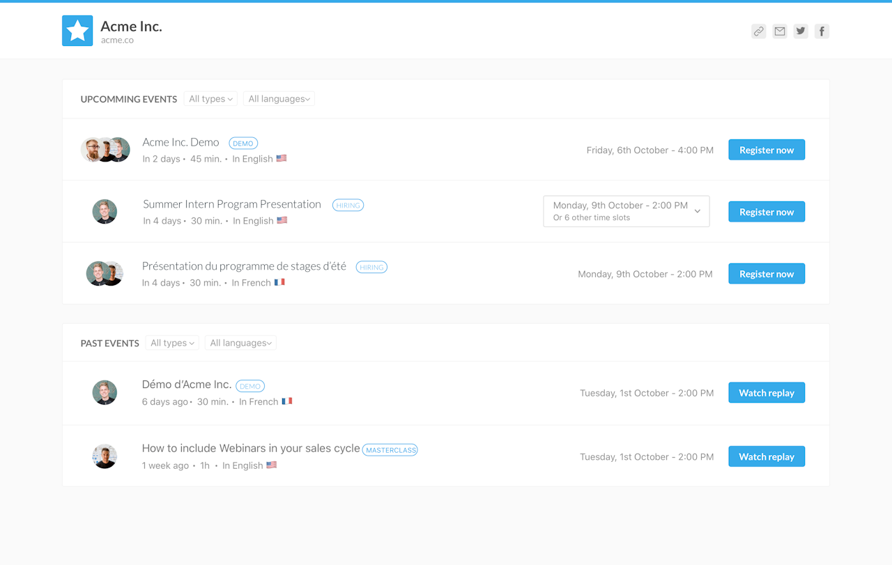 Features | Livestorm