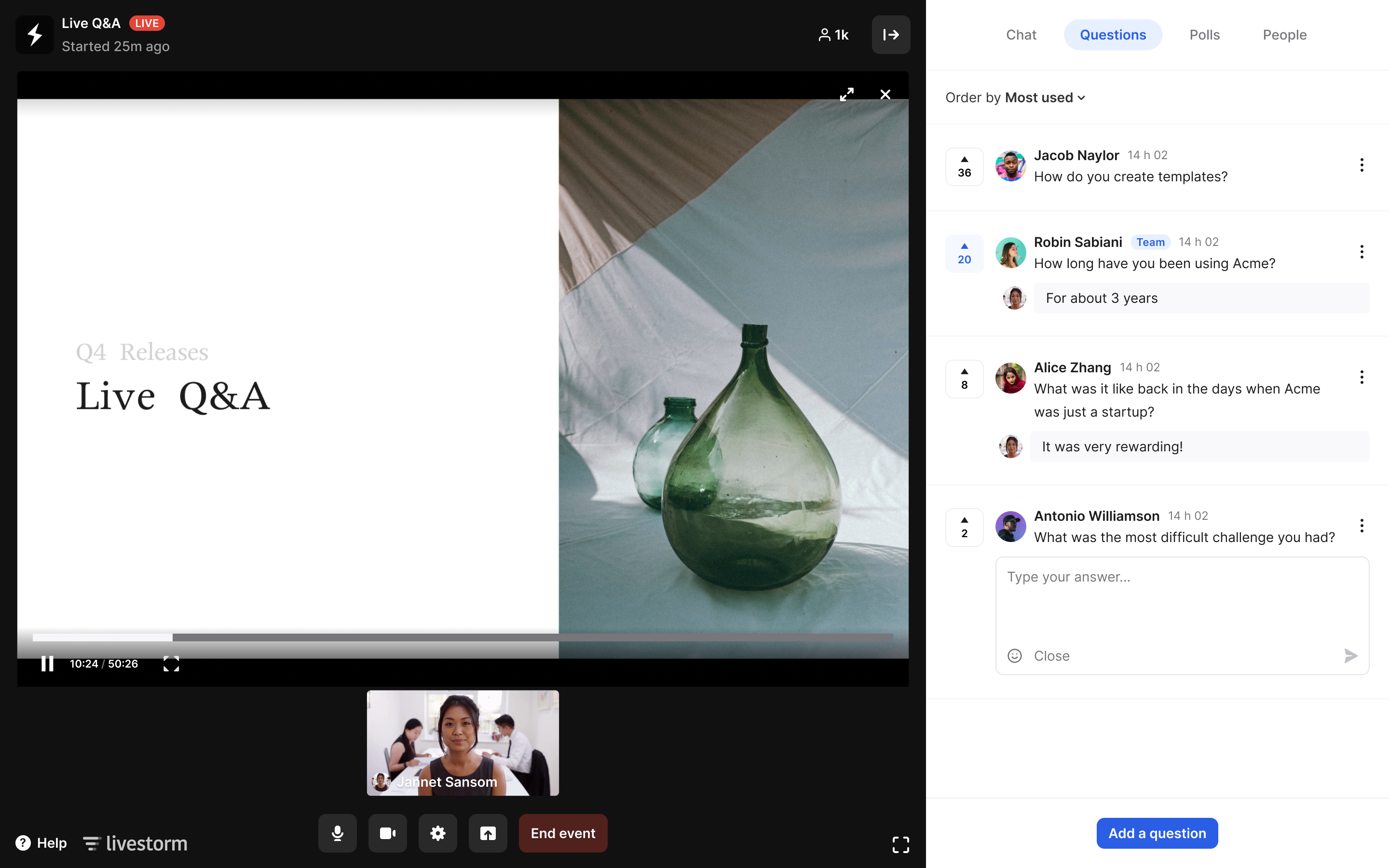 Powerful Video Software for Live Q&A Sessions | Livestorm