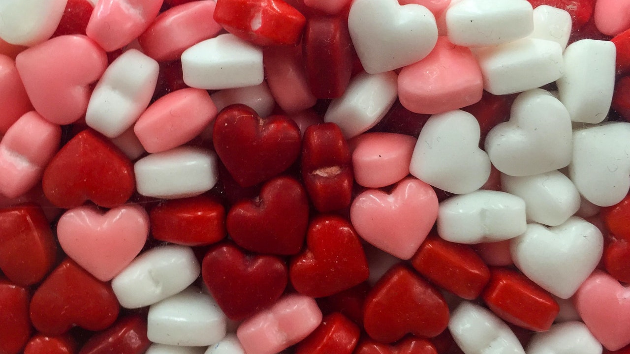 Bonbons en forme de Cœurs | Arrière-plan Virtuel Gratuit