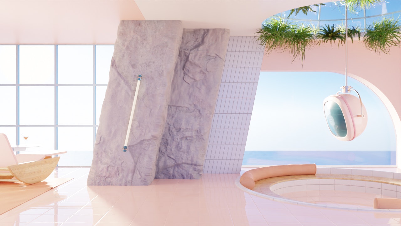 Sea view living room - Free virtual background to download